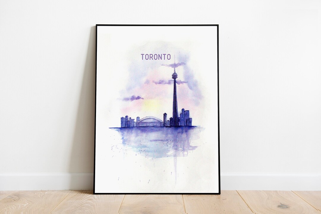 Toronto City Art, Toronto Skyline Print, Canada Watercolor Print ...