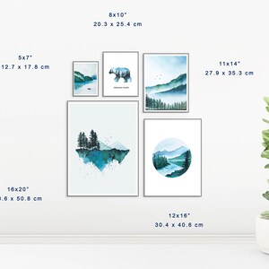Set of 3 Watercolor Landscape Wall Arts Nature Prints - Etsy Canada