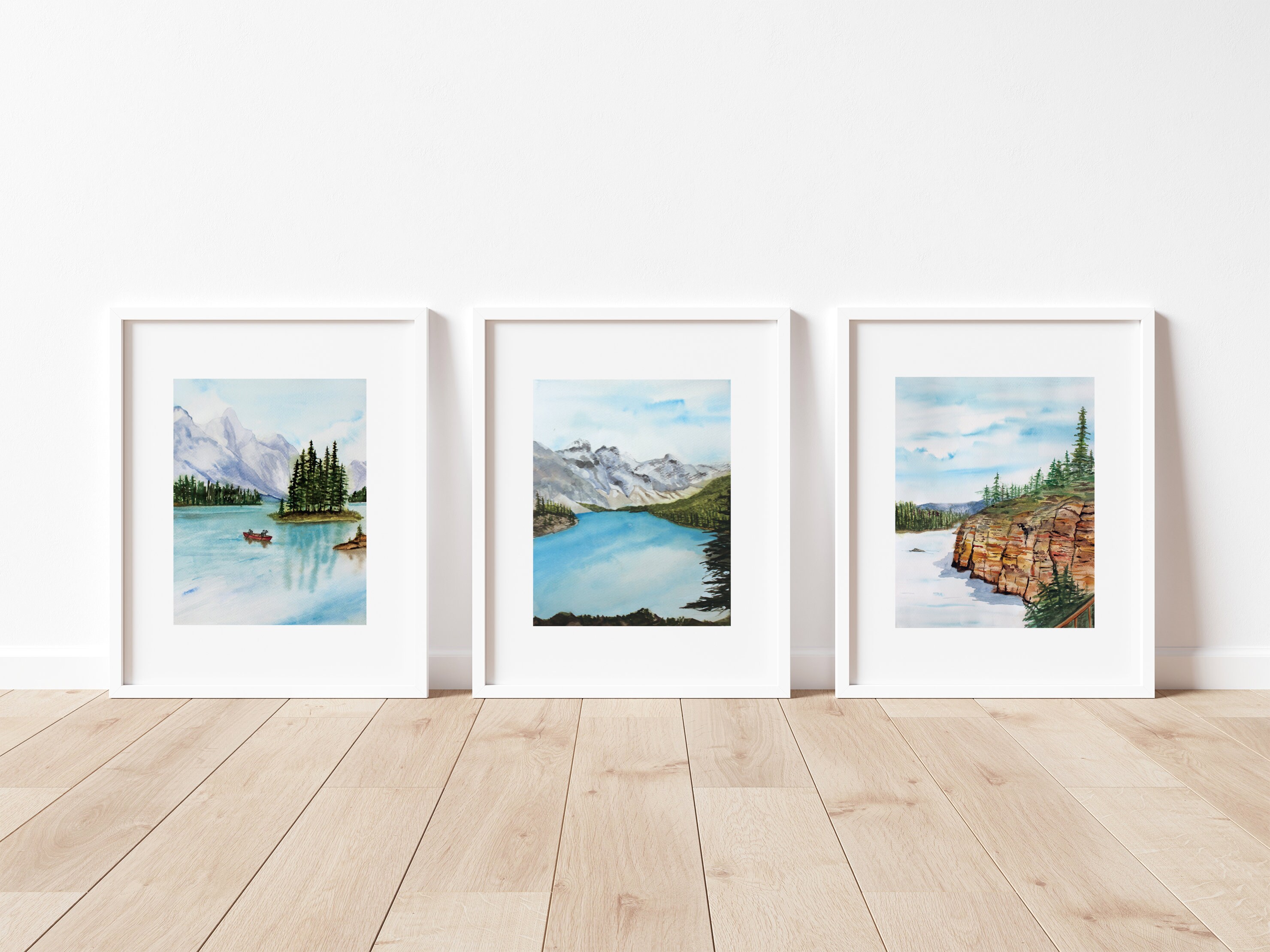 Set of 3 Watercolor Landscape Prints Canadian Landscape Art - Etsy Canada