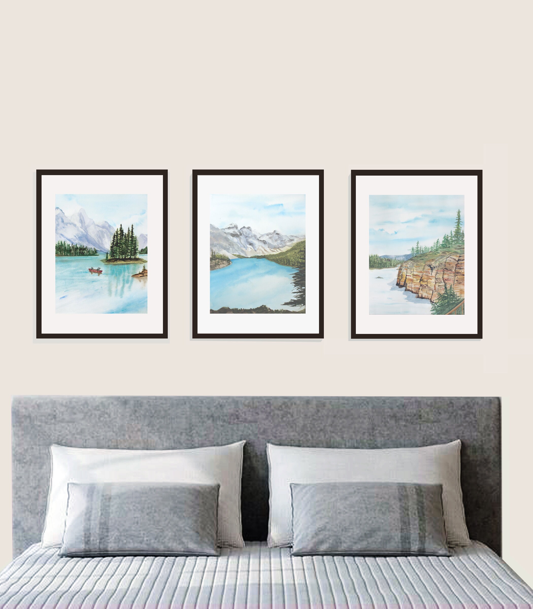 Set of 3 Watercolor Landscape Prints Canadian Landscape Art - Etsy Canada