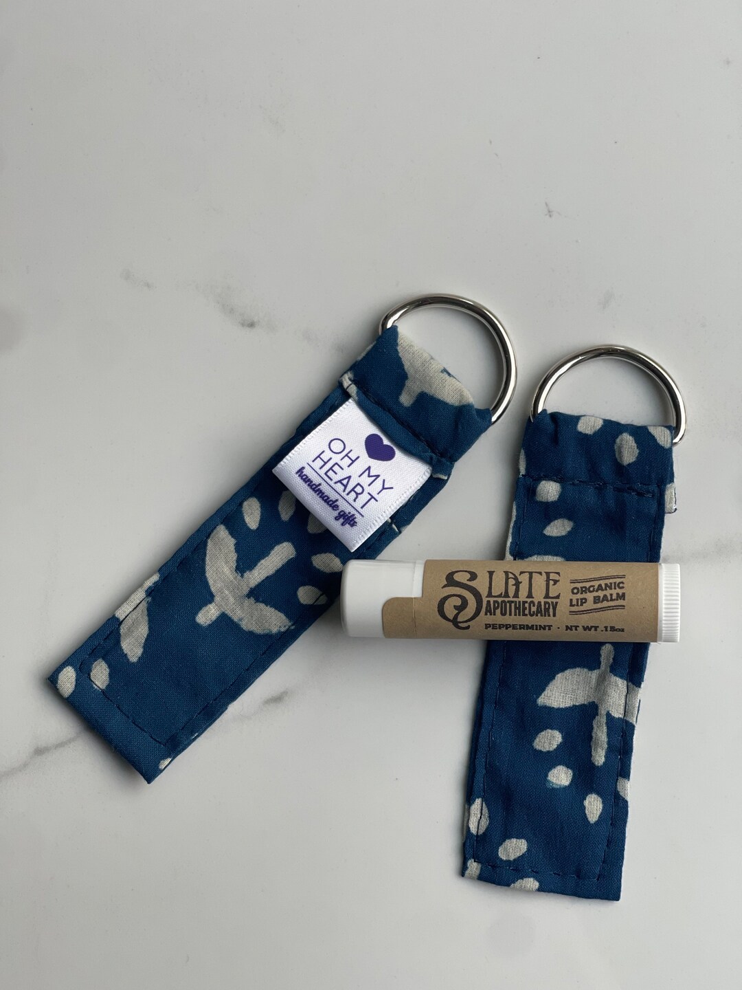 Handmade Lip Balm Keychain Holder - Sustainable Cotton Fabric - Etsy