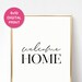 Welcome Home Digital Print, Welcome Home Printable, Entryway Print ...