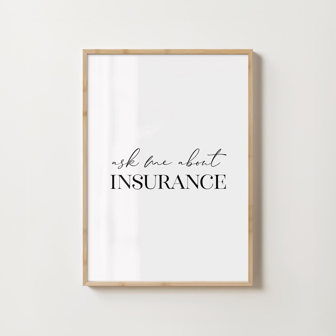 Insurance Agent Quote Inspirational Wall Art Modern Home Office Decor ...