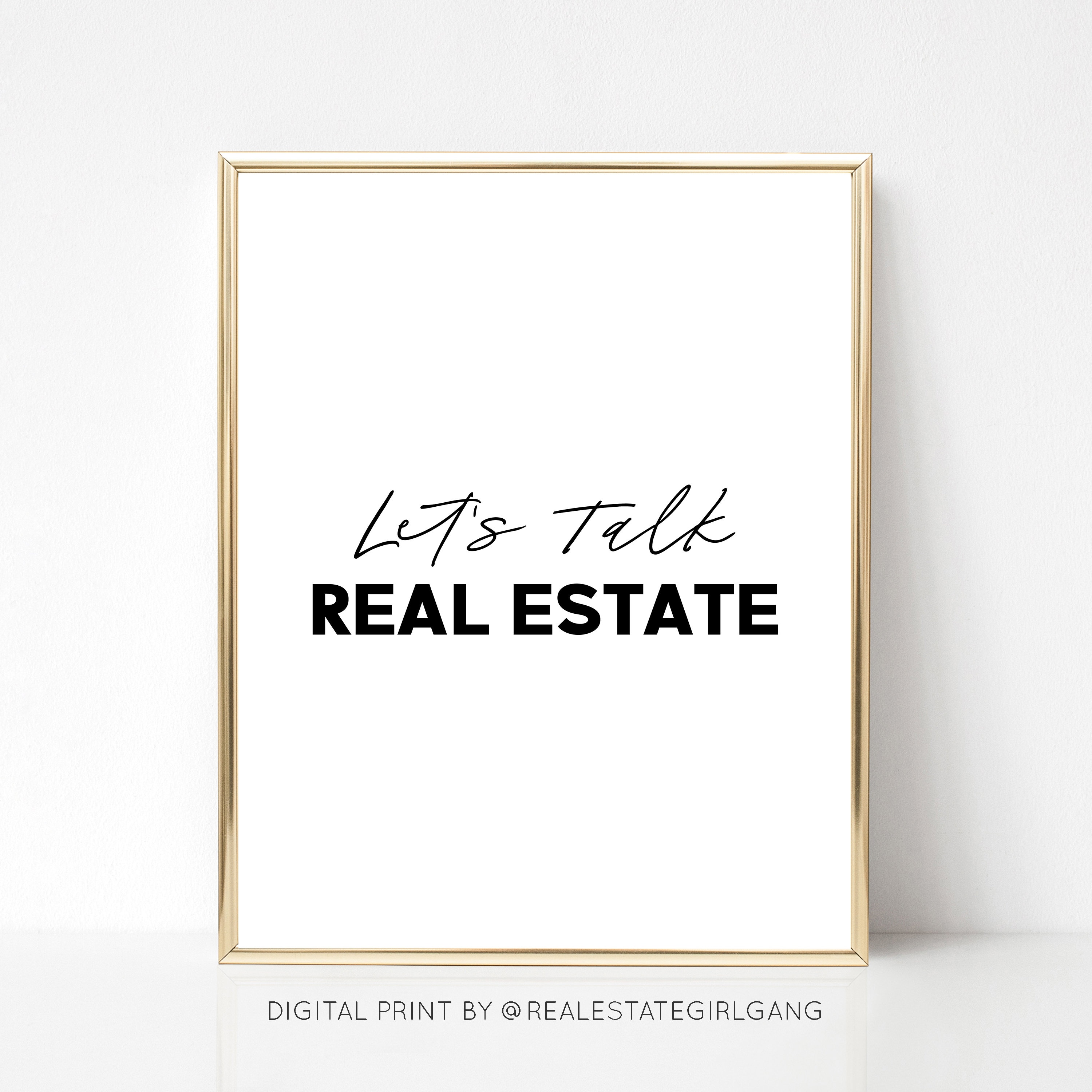 Real Estate Inspirational Quote Wall Art Printable Gift for Realtor ...