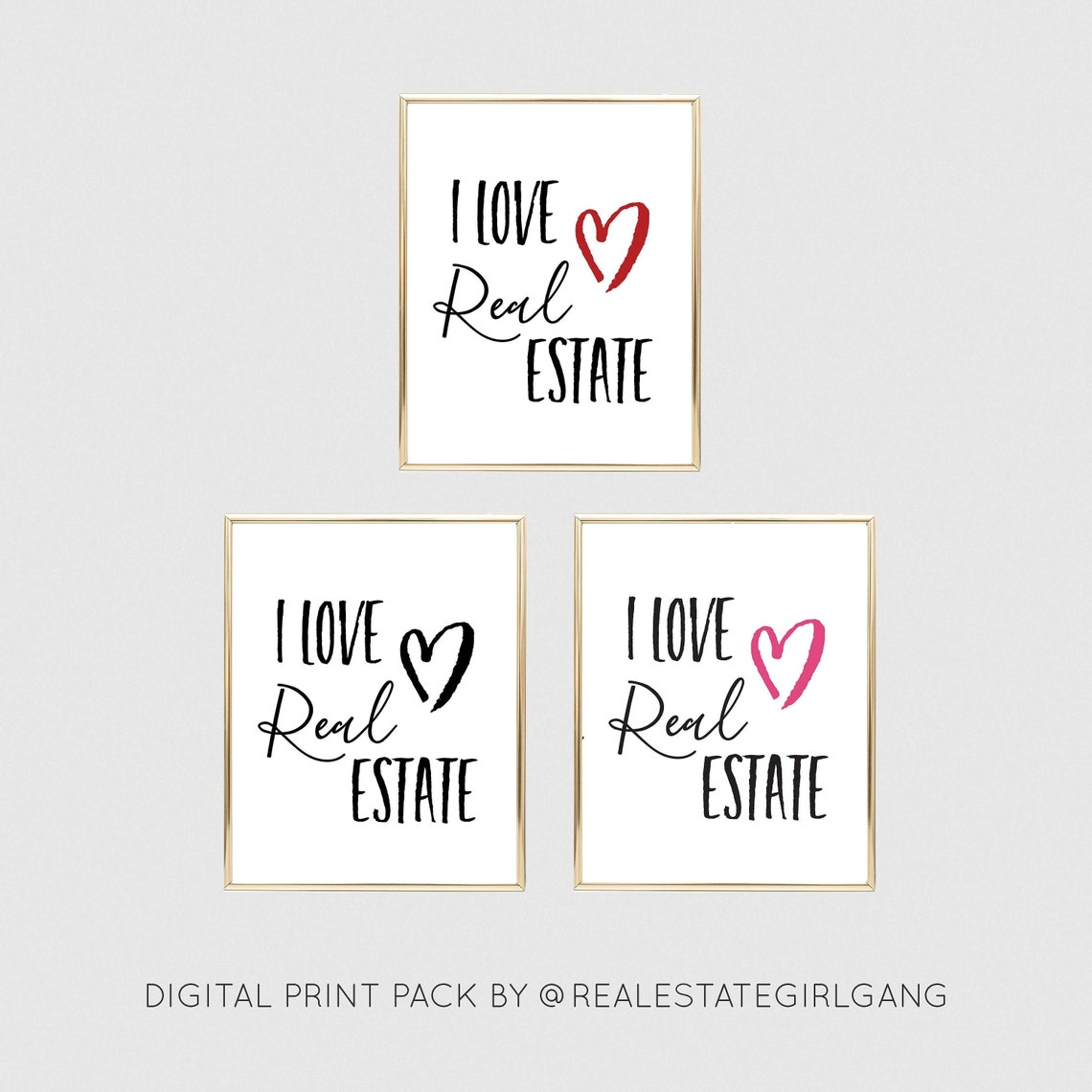 I Love Real Estate Printable Quote Inspirational Real Estate - Etsy