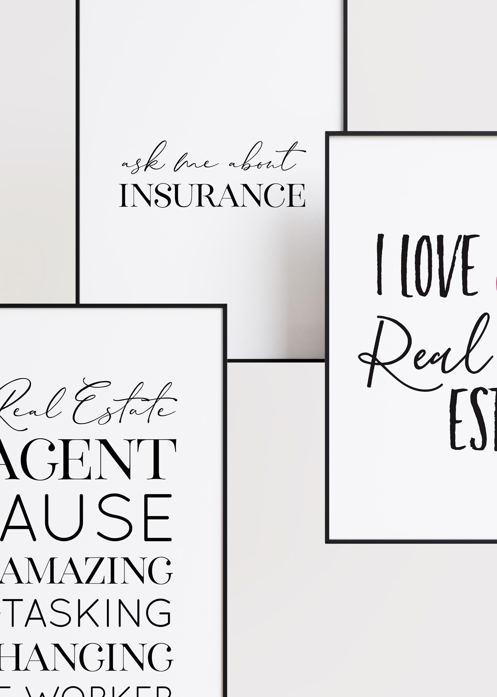 Insurance Agent Quote Inspirational Wall Art Modern Home Office Decor ...