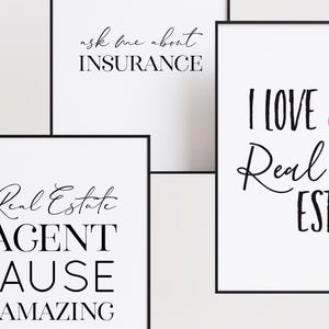 Insurance Agent Quote Inspirational Wall Art Modern Home Office Decor ...