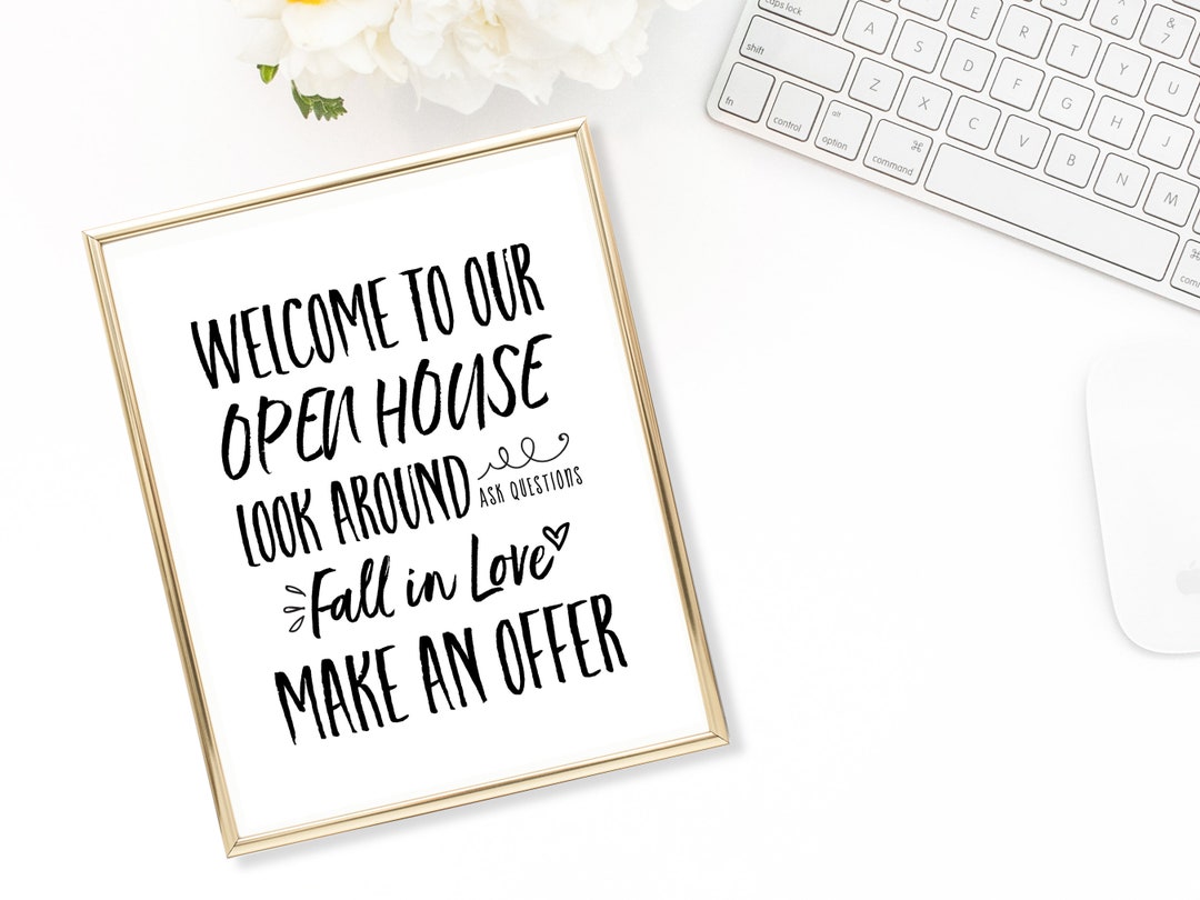 Open House Welcome Sign, Realtor Open House Sign, Real Estate Open ...