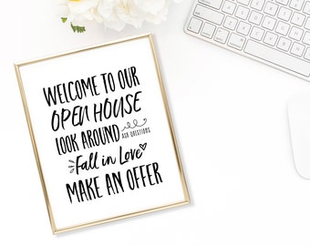 Open House Welcome Sign, Open House Welcome, Real Estate Marketing ...