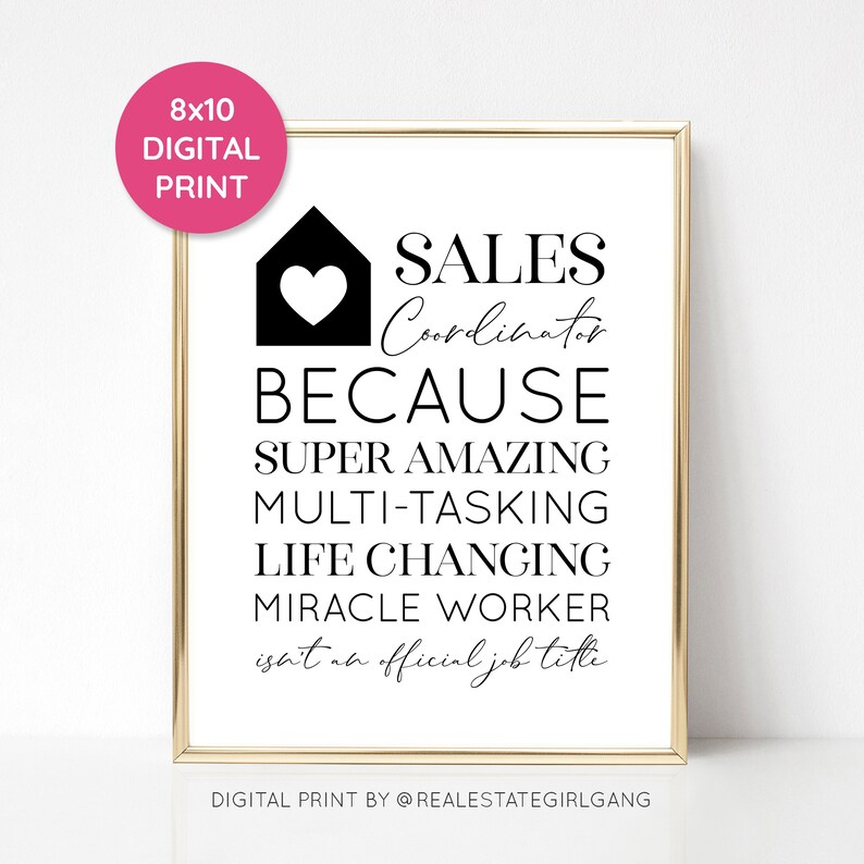Sales Coordinator Because Printable Quote Sales Coordinator - Etsy