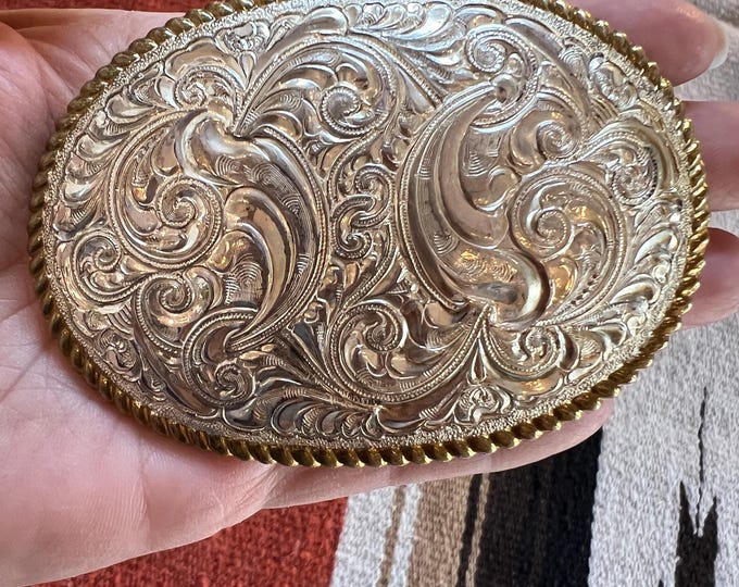 Silver Engraved Western Belt Buckle - Etsy