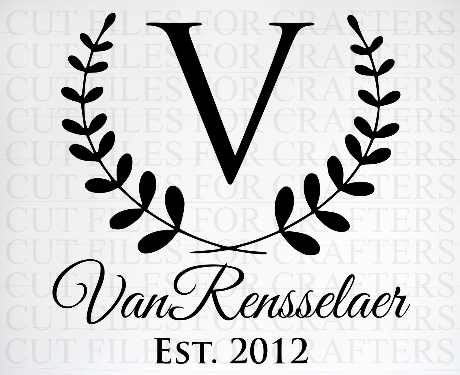 Personalized Letter V Monogram Svg Personalized Last Name | Etsy
