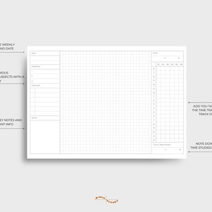 Study Planner Page Digital Weekly Tracker | Undated Planner | A4 PDF ...