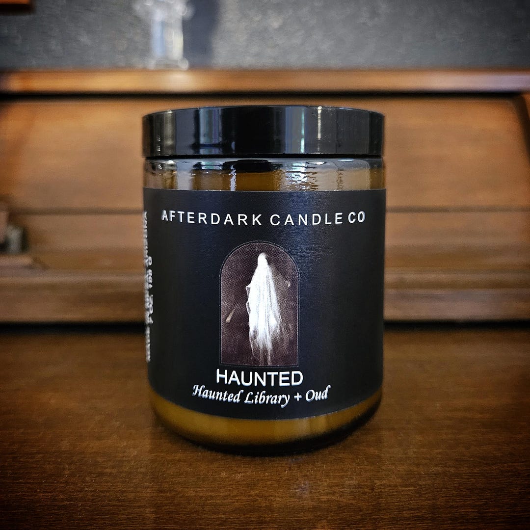 Haunted Candle, Haunted Library and Oud, Afterdark Candle Co - Etsy