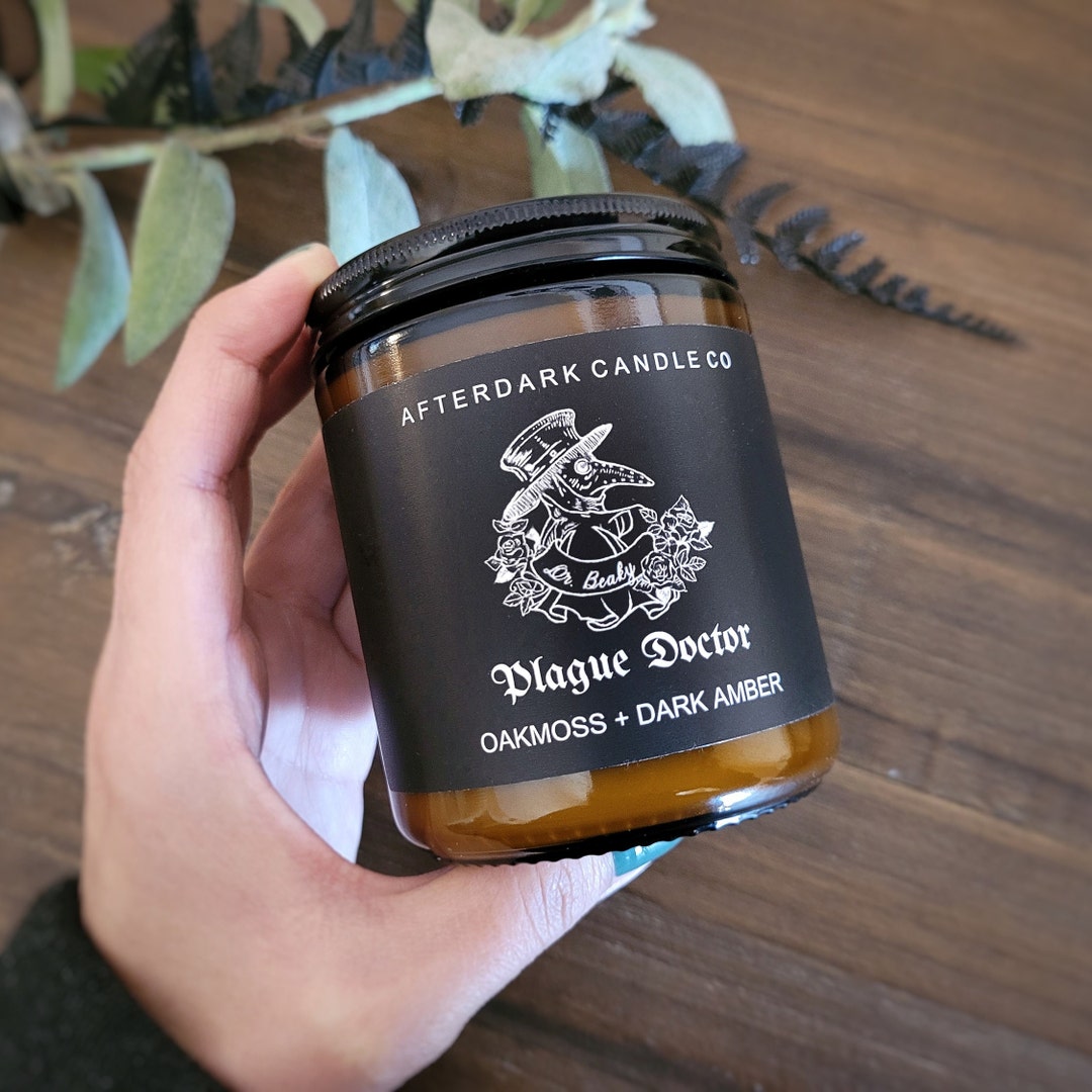 Plague Doctor Candle: Sage, Lavender & Amber Scented Soy Wax - Etsy