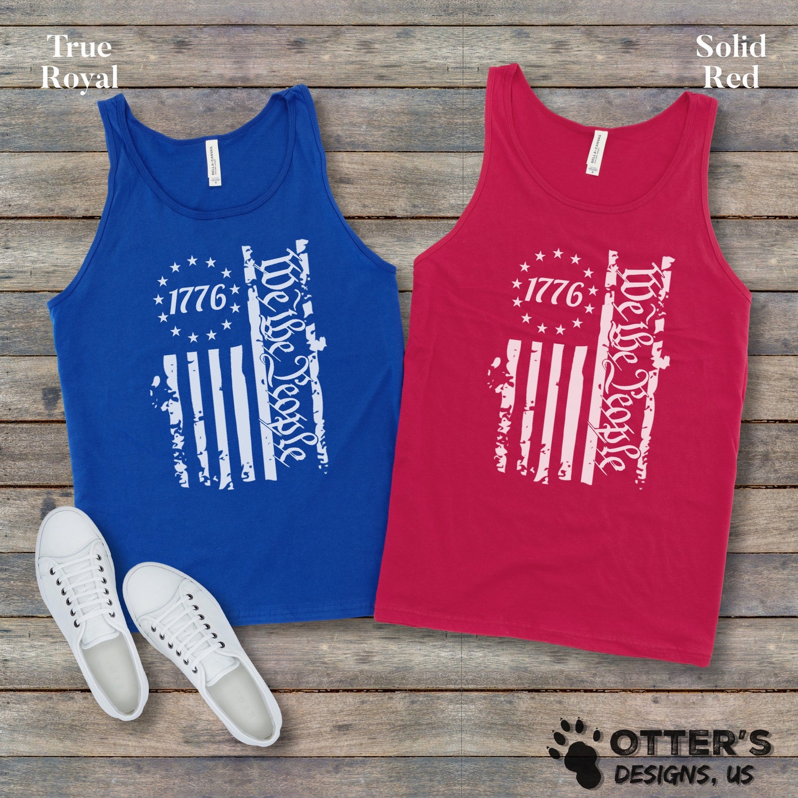We the People 1776 || Distressed American Patriotic Tank, American Flag ...