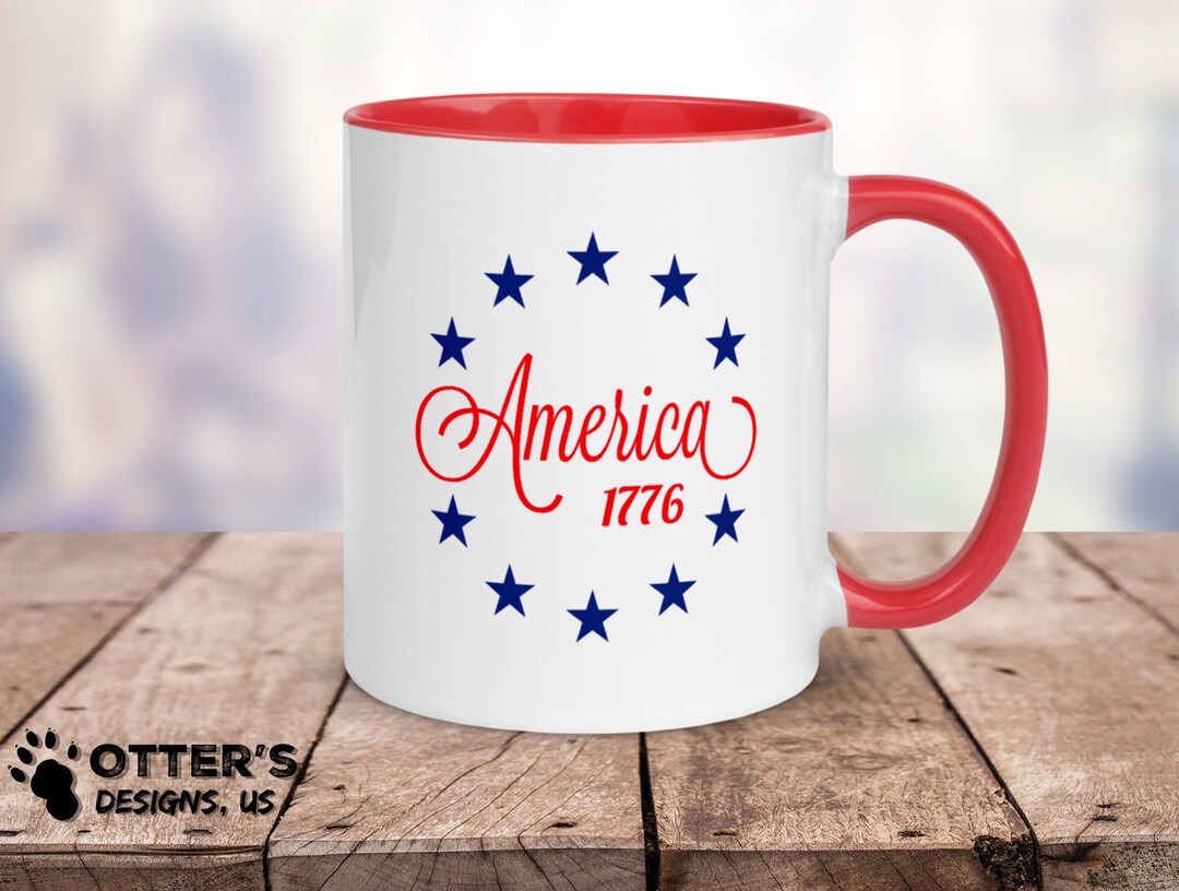 America 1776 Coffee Mug II Taza de café americana, de colores, rojo ...