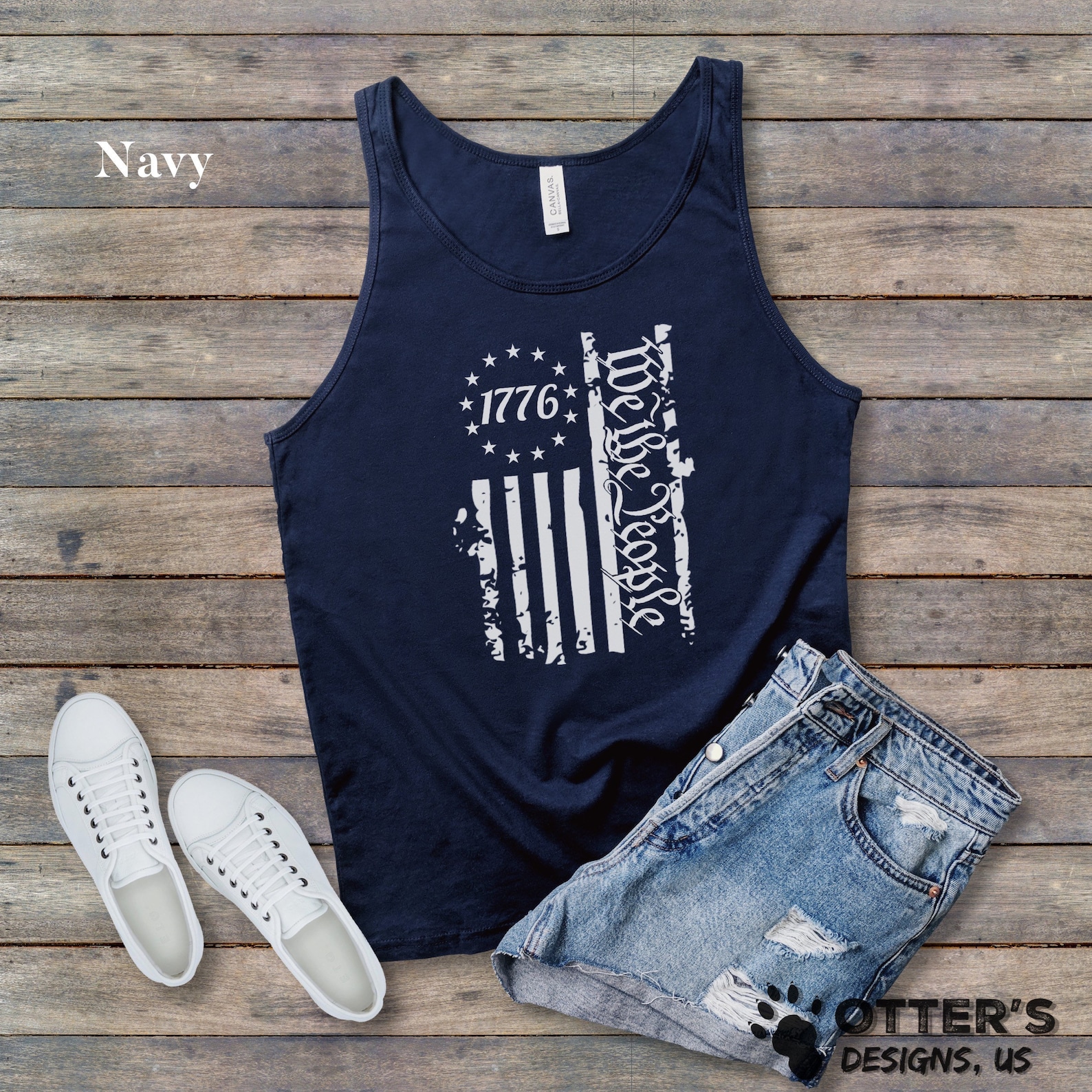 We the People 1776 || Distressed American Patriotic Tank, American Flag ...