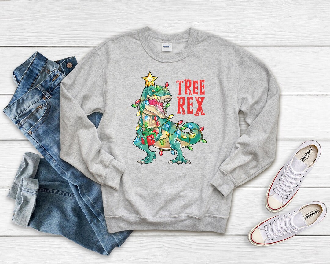 Tree REX II Tyrannosaurus Sweatshirt, Funny Christmas Shirt, Funny ...