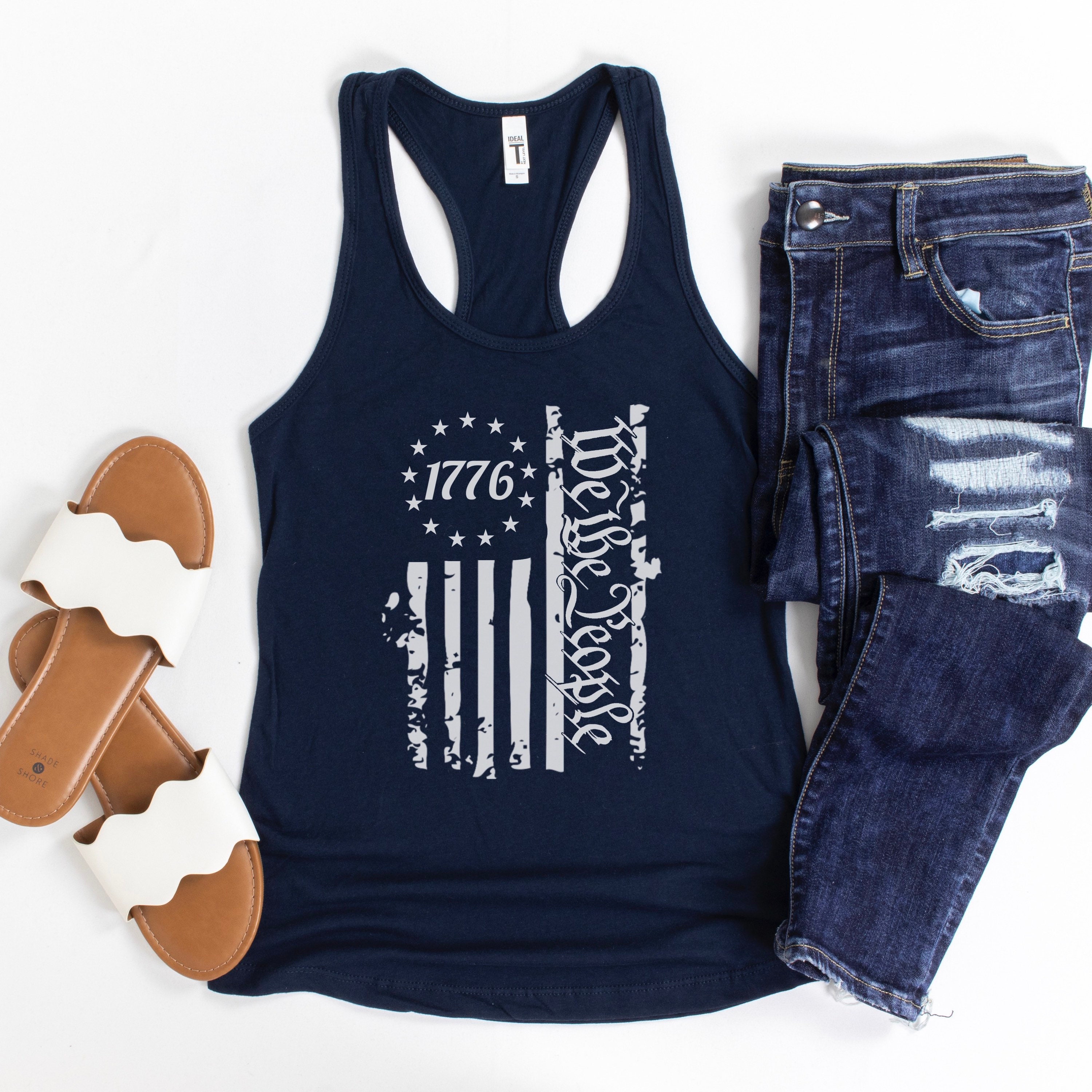 We the People 1776 || Distressed American Patriotic Tank, American Flag ...
