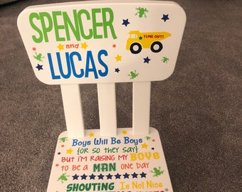 Boys will be Boys TIME OUT chair time out toddler chair | Etsy