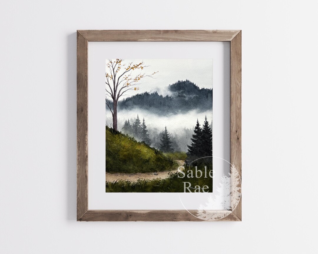 8x10, mountain Viewpoint No. 3 Original Watercolor Painting, Autumn ...