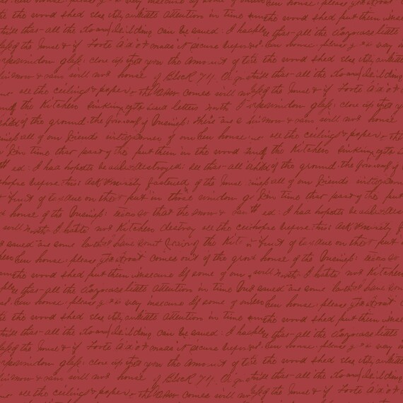 Sweet Blush Floral Rose/script/red by P & B Textiles Cotton - Etsy