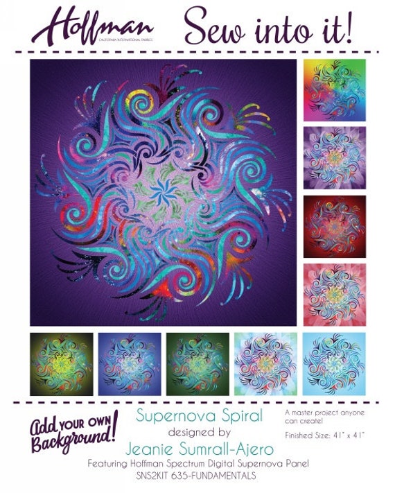 Supernova Spiralfundamentals Applique Kit by Hoffman of CA. - Etsy