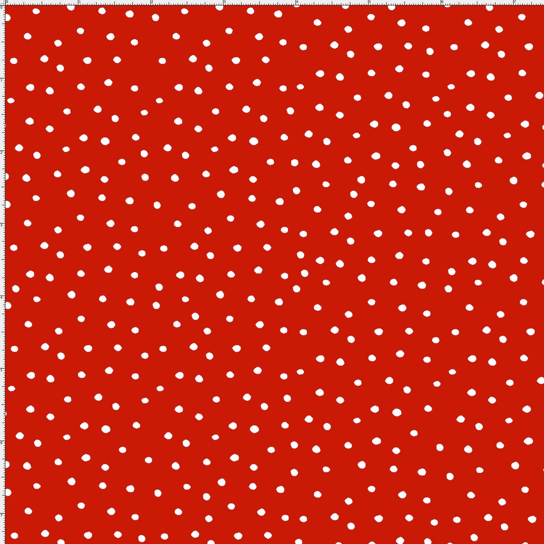 Dinky Dots White Dots on Red Cotton Fabric by Loralie Designs - Etsy