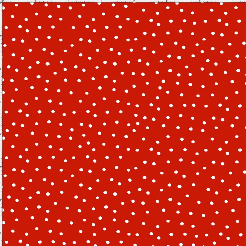Dinky Dots White Dots on Red Cotton Fabric by Loralie Designs - Etsy