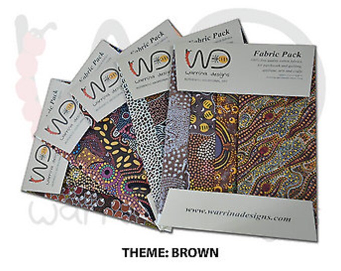 Authentic Aboriginal Brown Fat Quarter Pack of 4 by M&S Textiles - Etsy