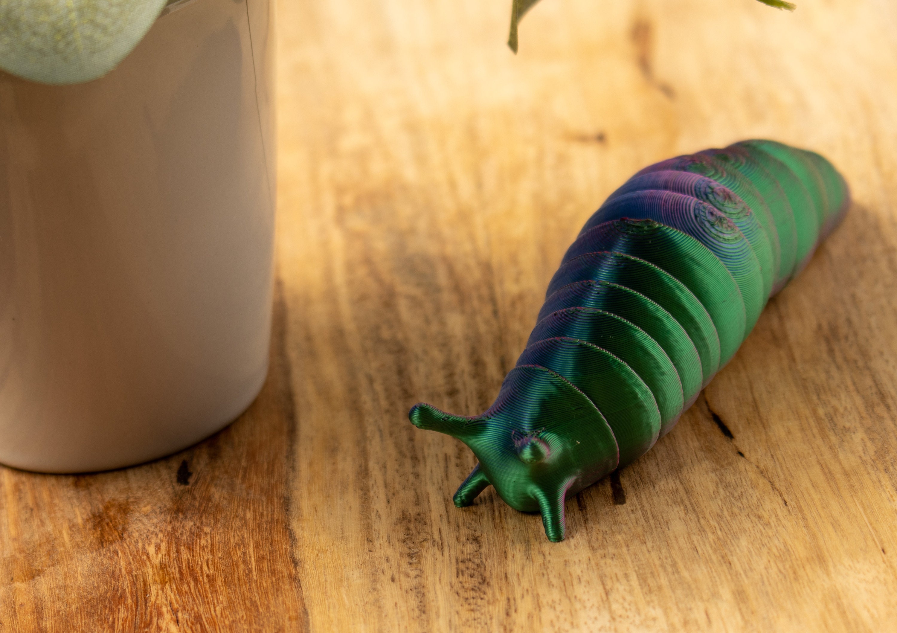 Cute 3D Printed Articulated Slug 3D Printed Sensory Fidget Flexi Desk ...