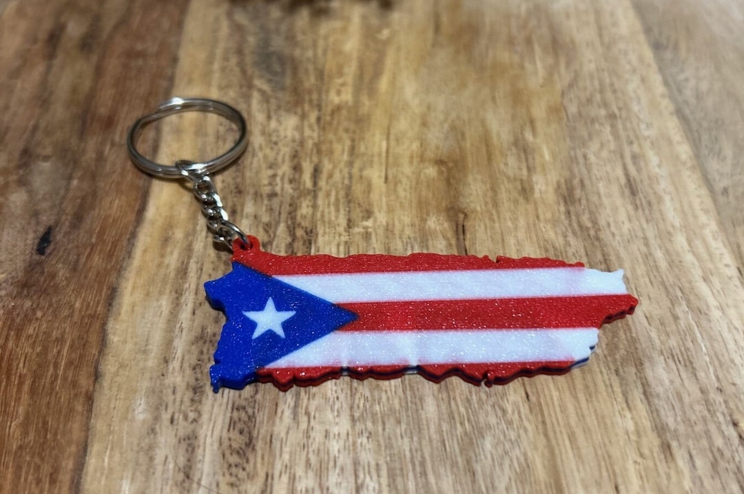 Puerto Rico Flag Keychain | Puerto Rico Island Flag Keychain | 3D ...