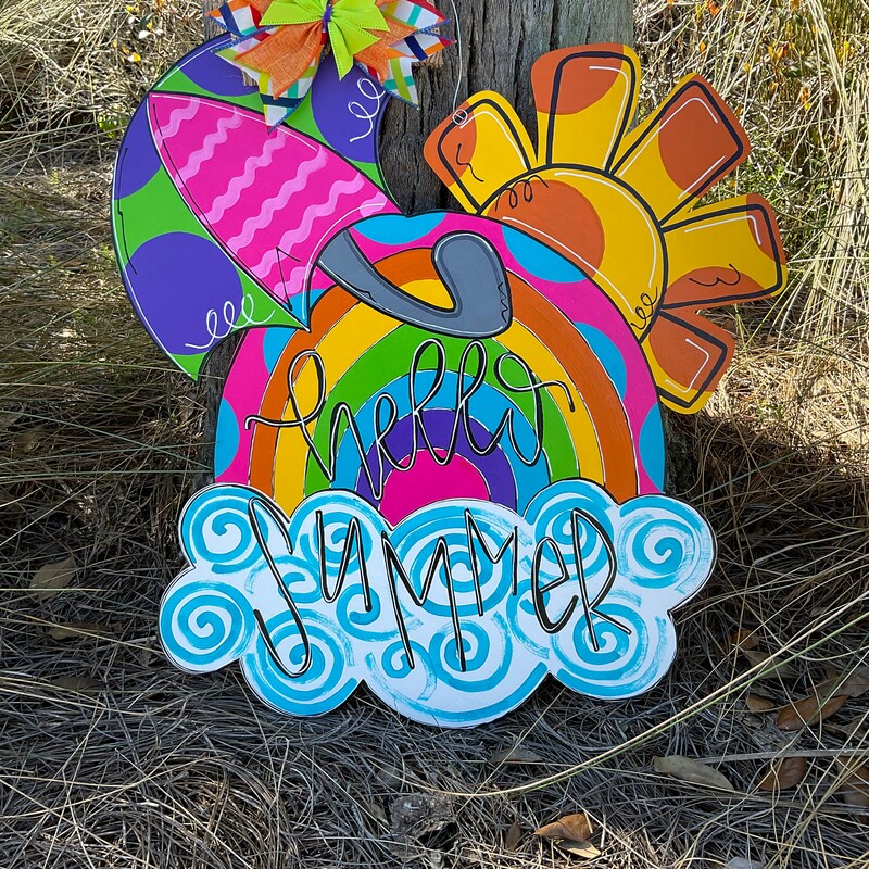 Colorful Door Hanger - Etsy