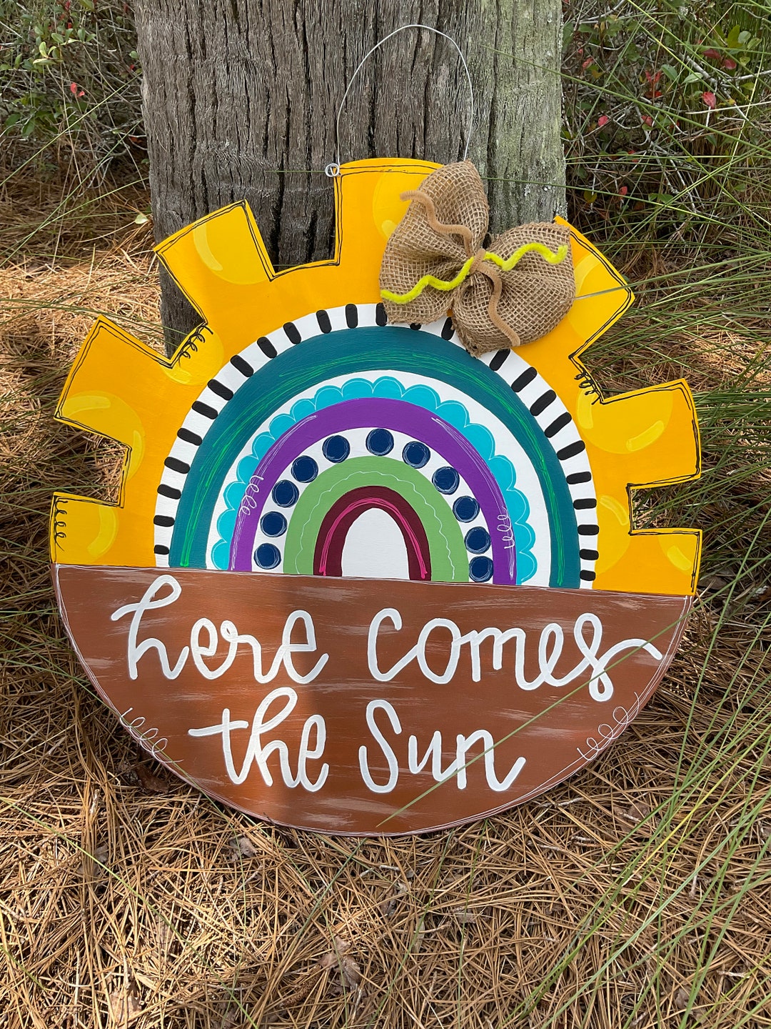 Rainbow Door Hanger, Sunshine Door Hanger, Here Come the Sun Door ...
