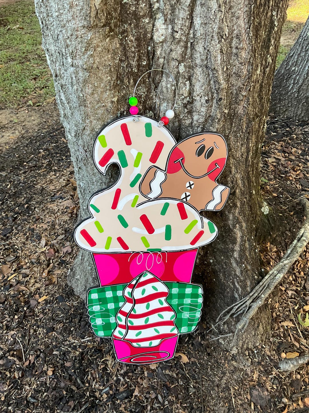 Handmade Gingerbread Christmas Door Hanger: Holiday Decor - Etsy