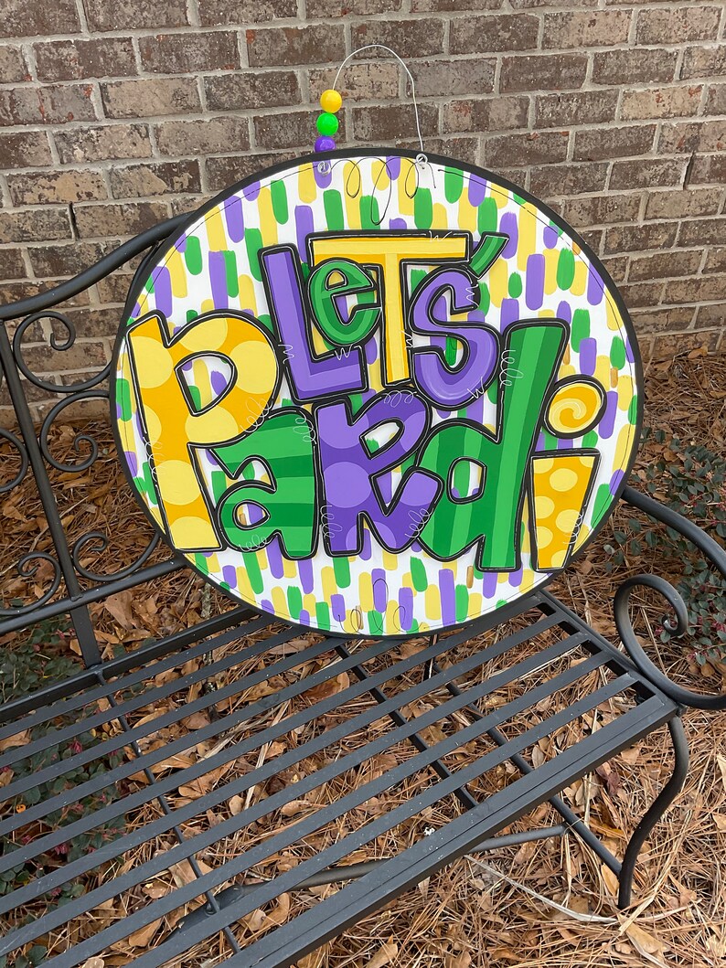 Mardi Gras Door Hanger, Mardi Gras Wreath, Mardi Gras Decoration, Mardi ...