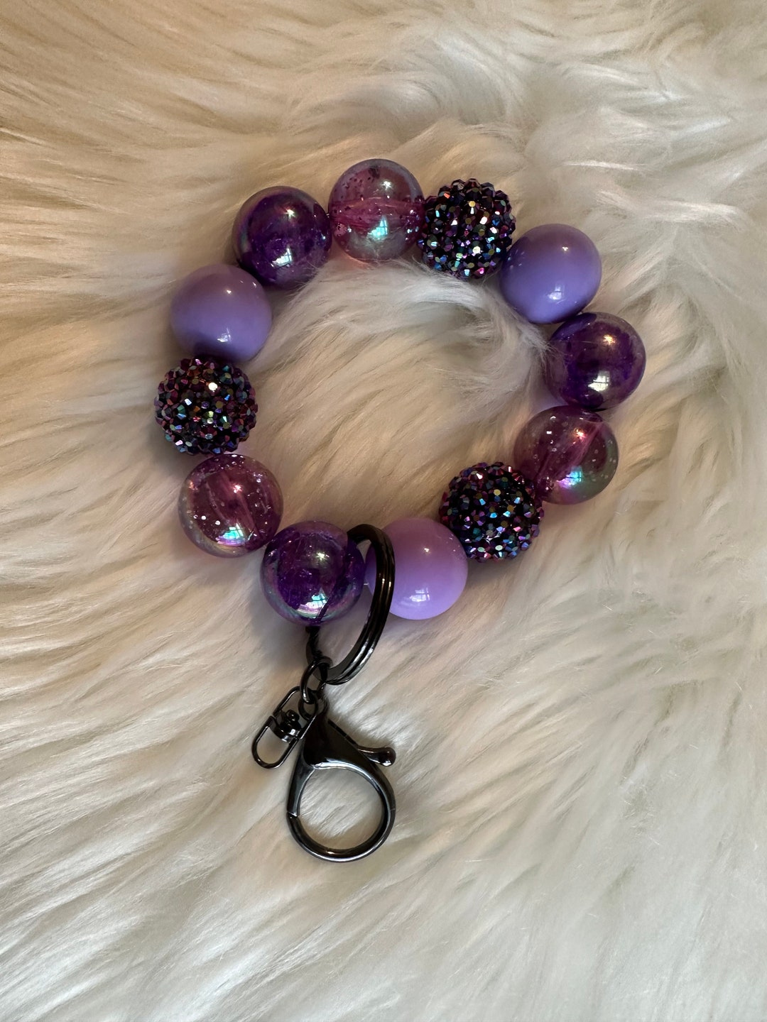 Purple Wristlet, Purple Keychain - Etsy