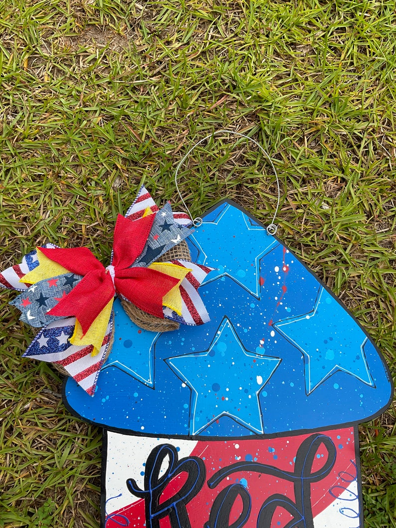 Patriotic Door Hanger, Patriotic Decor, Summer, Summer Decor ...