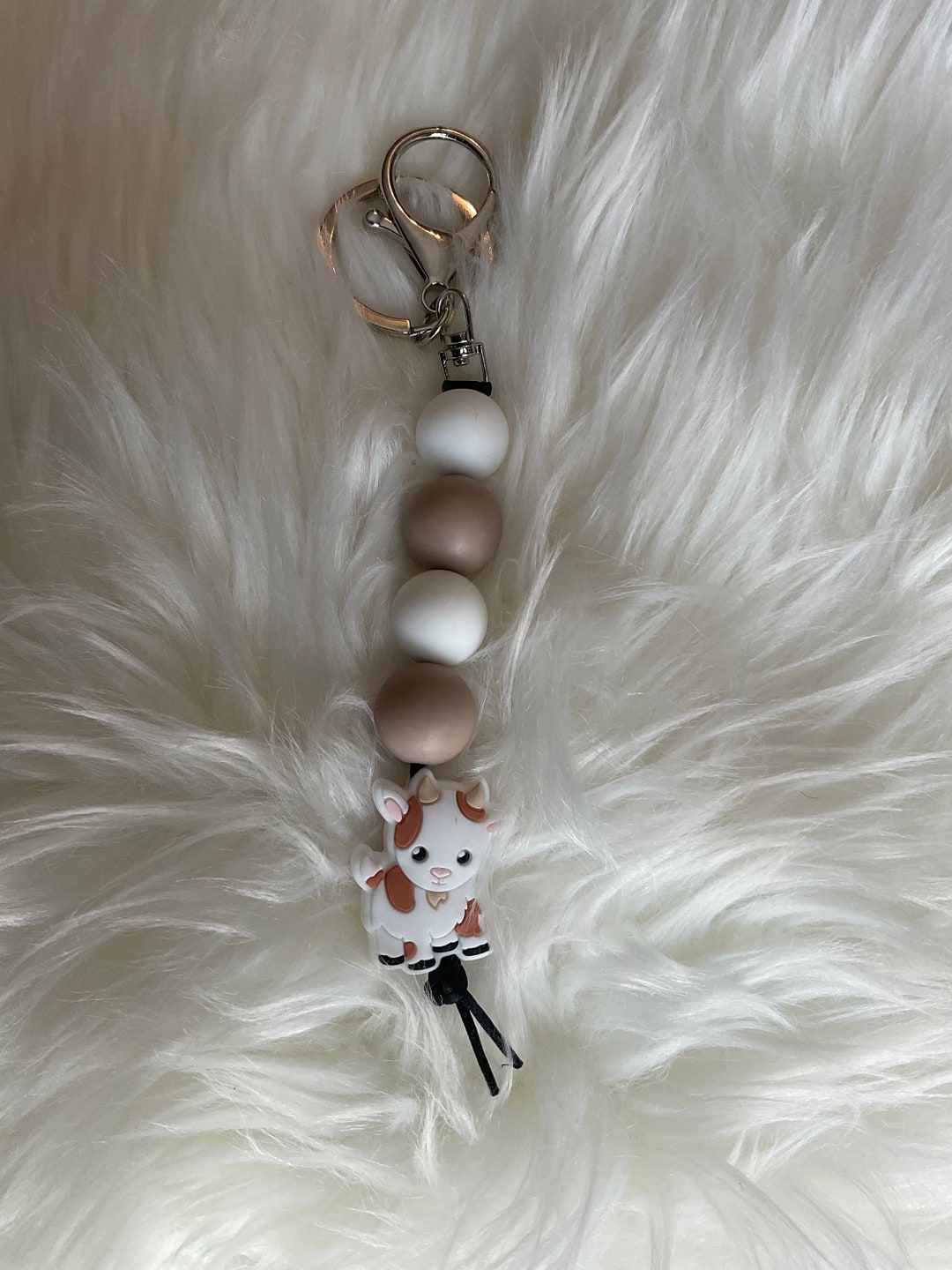 Baby Goat Keychain, Goat Keychain, Brown Goat Keychain, Farm Keychain ...