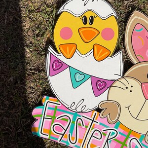 Easter Squad Door Hanger: Hand-painted Spring Decor - Etsy