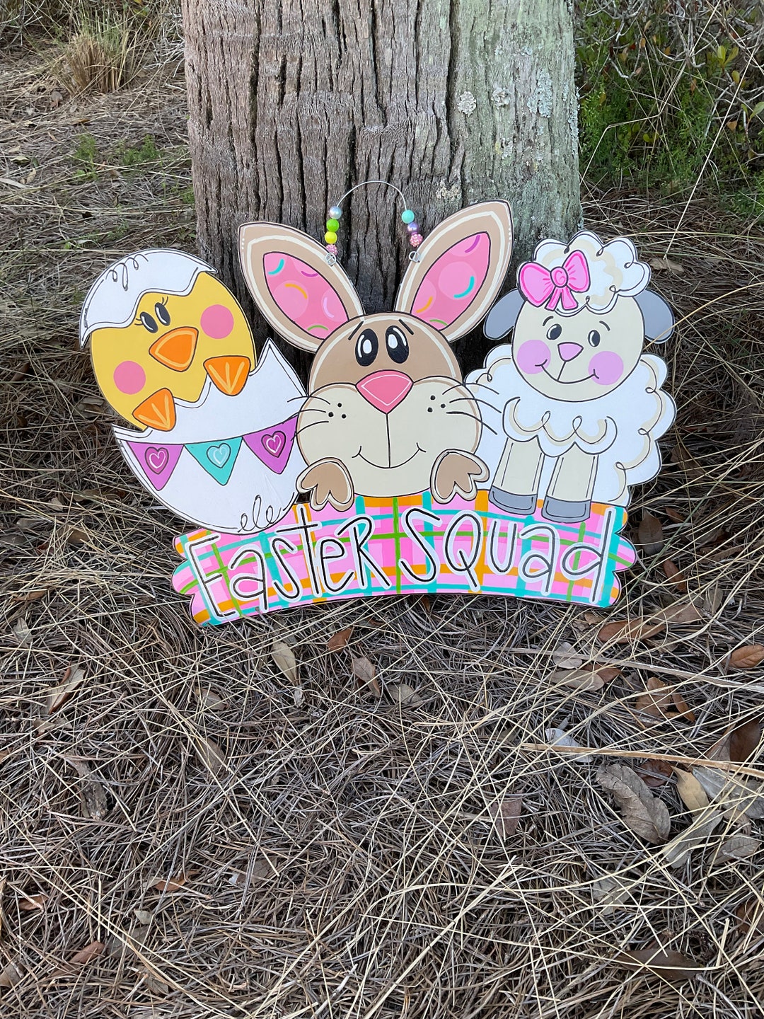 Easter Squad Door Hanger: Hand-painted Spring Decor - Etsy