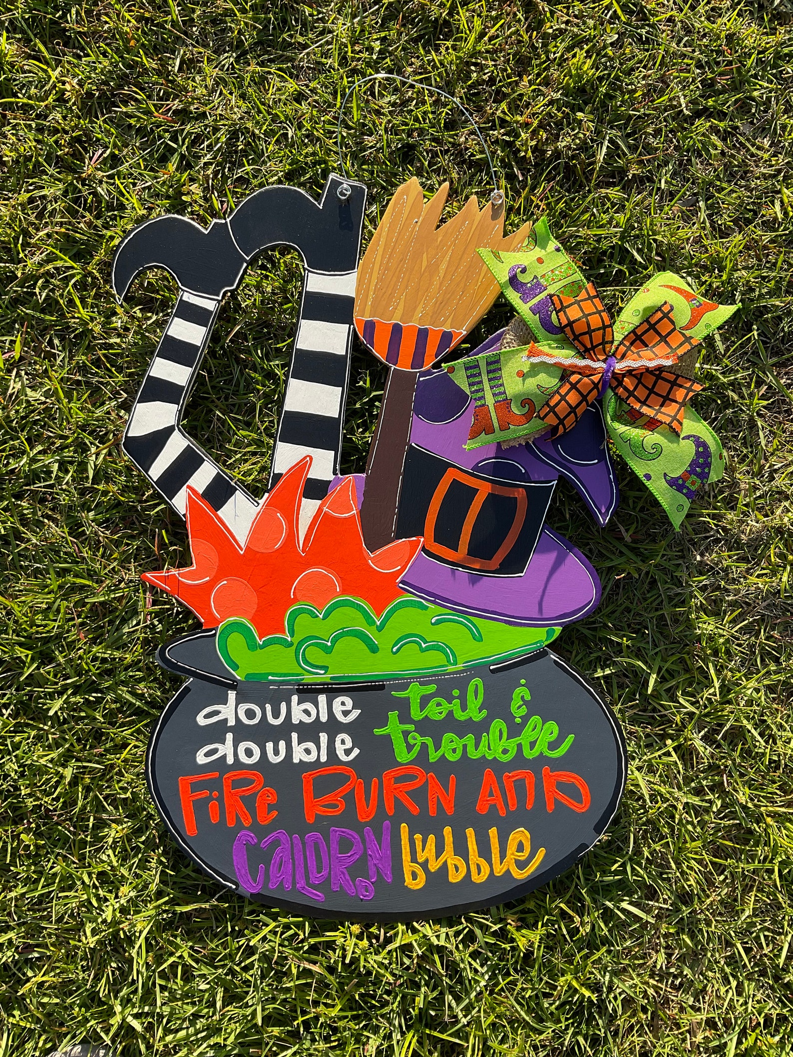 Witch Cauldron-halloween Door Hanger,wood Door Hanger,double Double ...