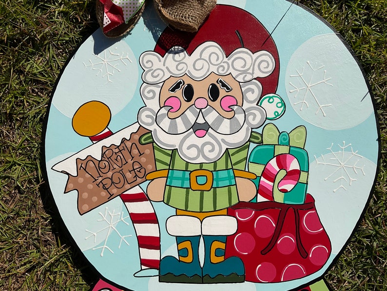 Christmas Door Hanger, Santa Door Hanger,holiday Door Hanger,christmas ...