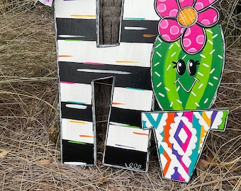 Personalized Teacher Cactus Door Sign, Potted Plants Classroom Door ...