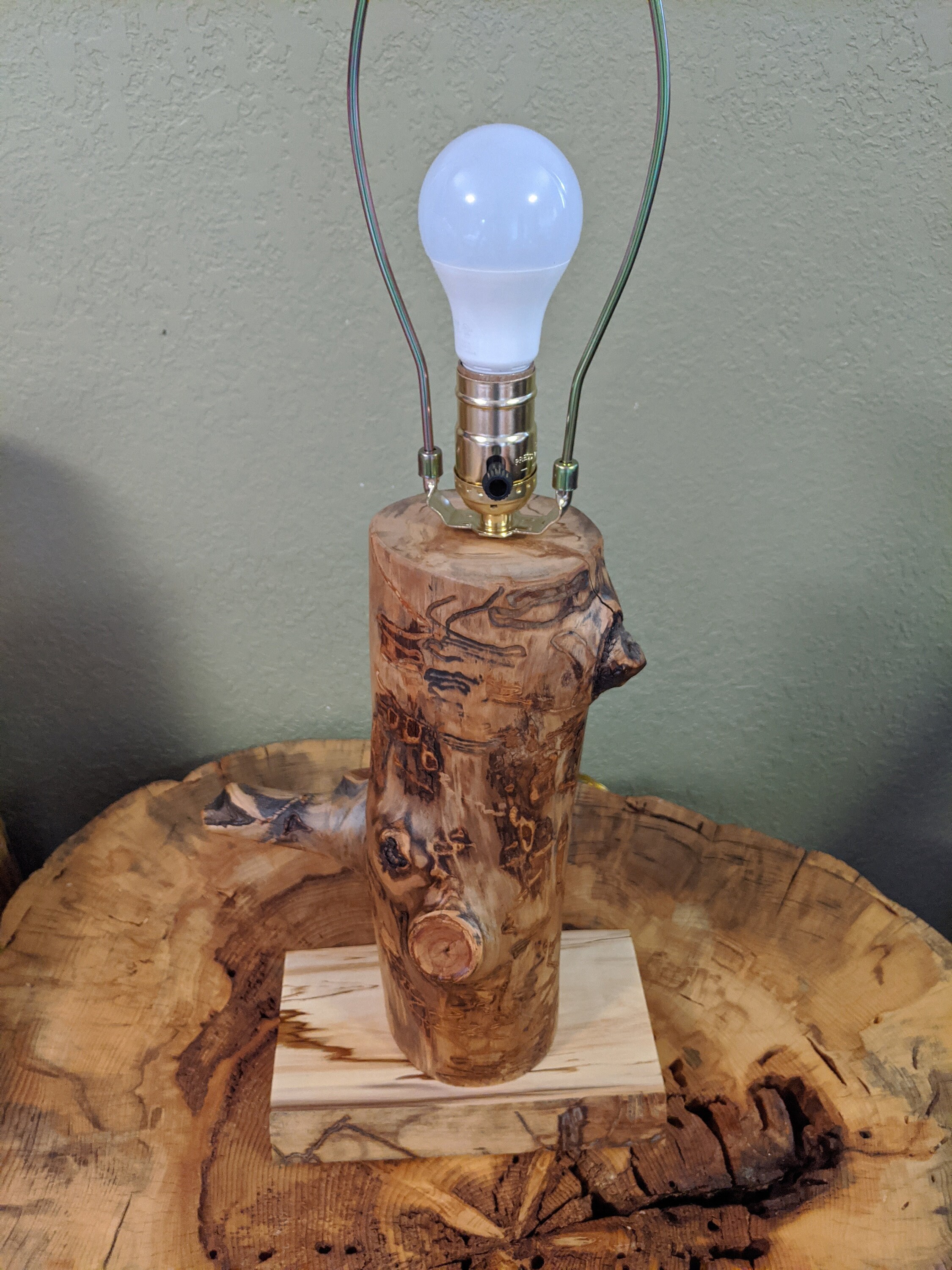 Rustic Log Table Lamp - Etsy