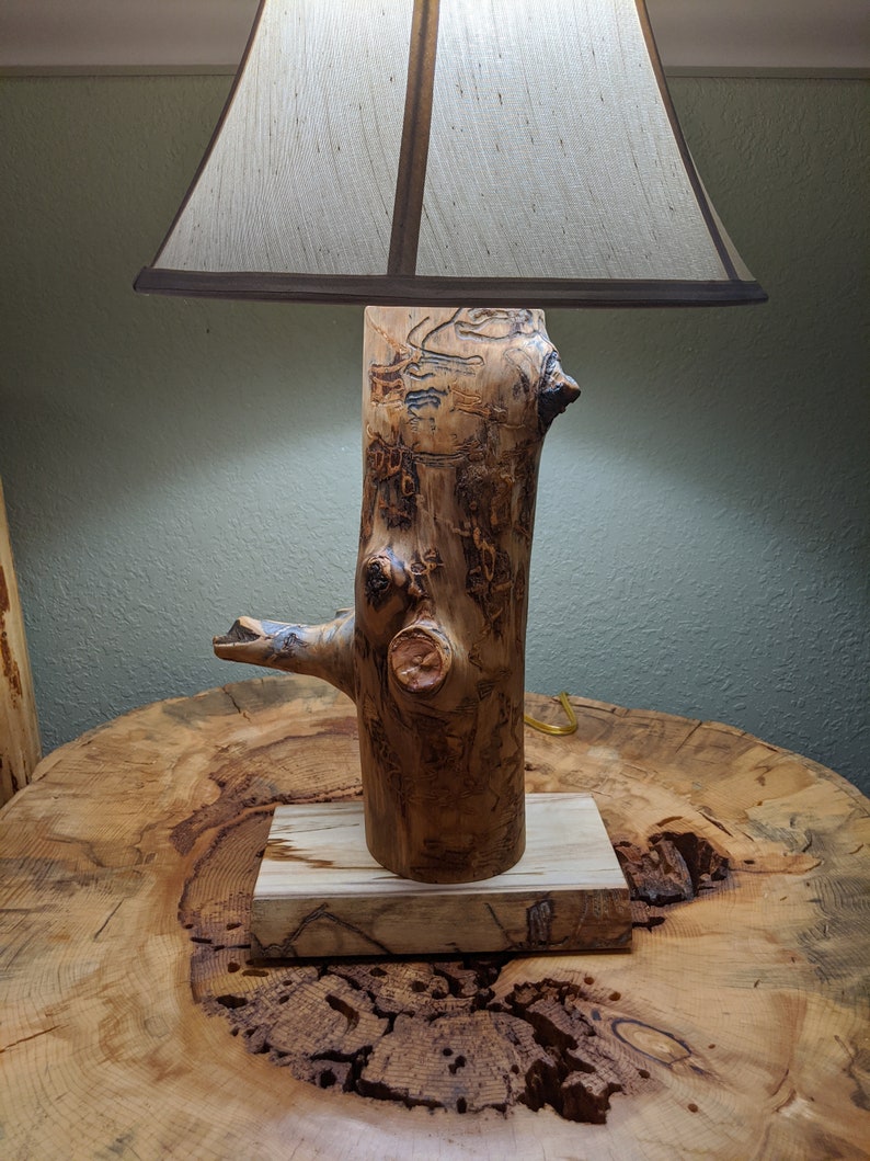 Rustic Log Table Lamp - Etsy
