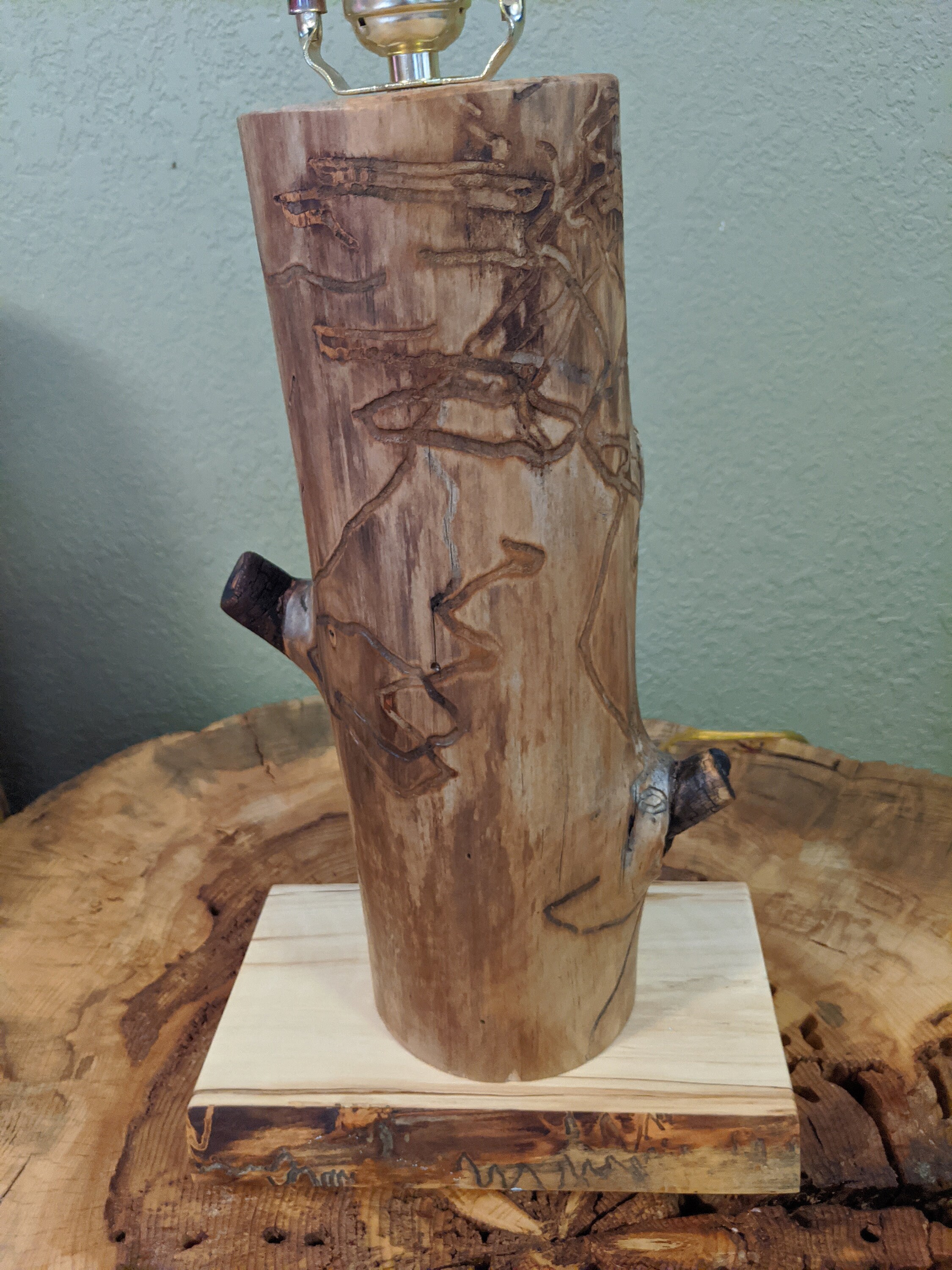 Rustic Log Table Lamp - Etsy