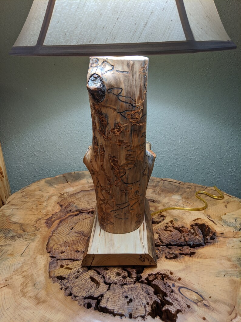 Rustic Log Table Lamp - Etsy