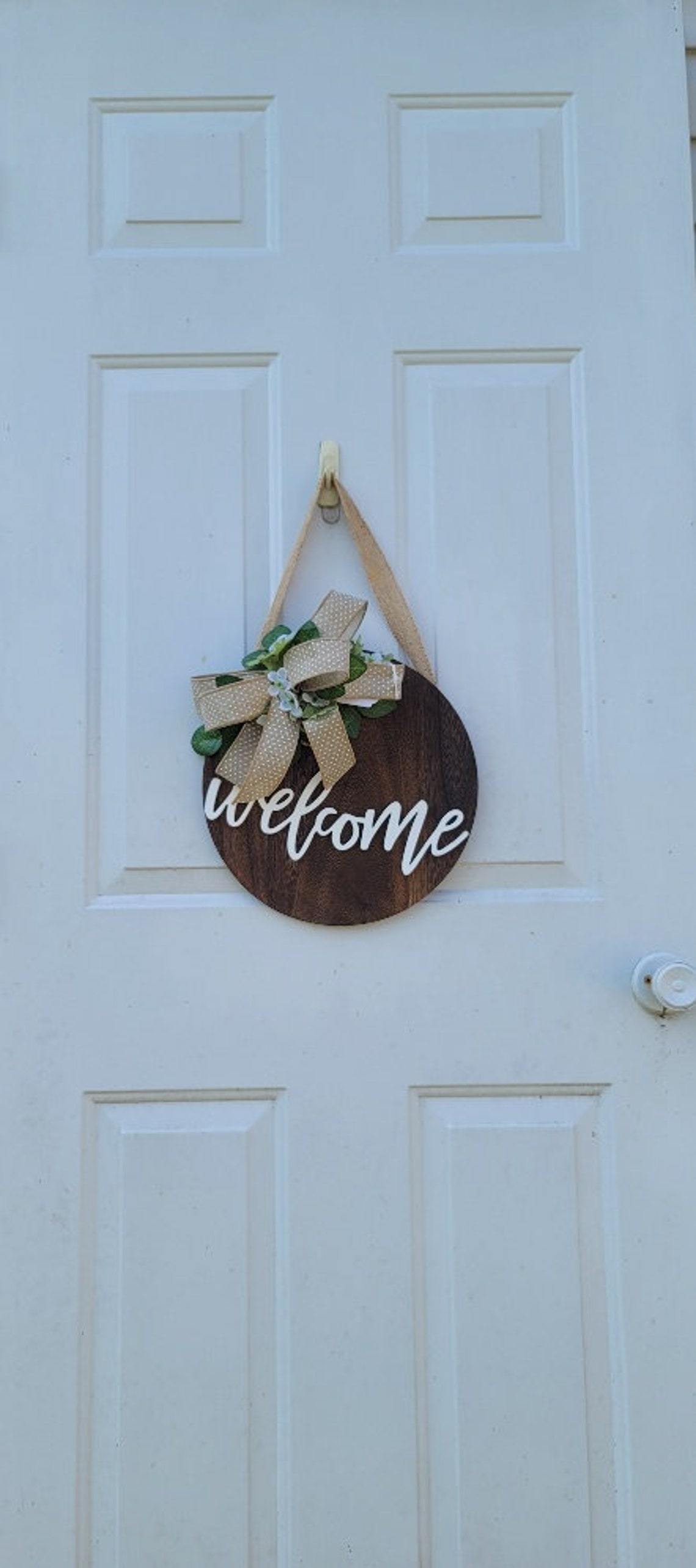 Welcome Sign for Your Front Door, Neutral Colored Wood Welcome Sign for ...